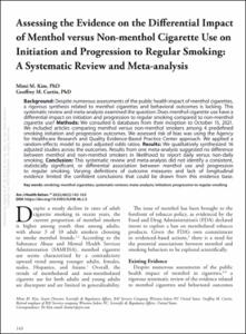 Assessing the Evidence on the Differential Impact of Menthol versus Non ...