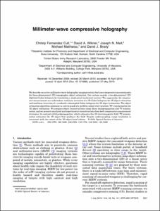 Millimeter-wave compressive holography.