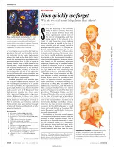 Psychology. How quickly we forget.