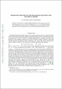 Microscopic derivation of the Keller-Segel equation in the sub-critical ...